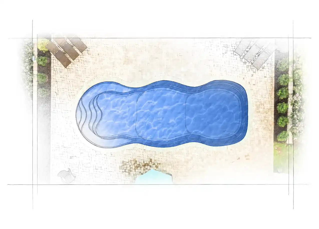 The Opus fiberglass pool design - Blue Line Pools